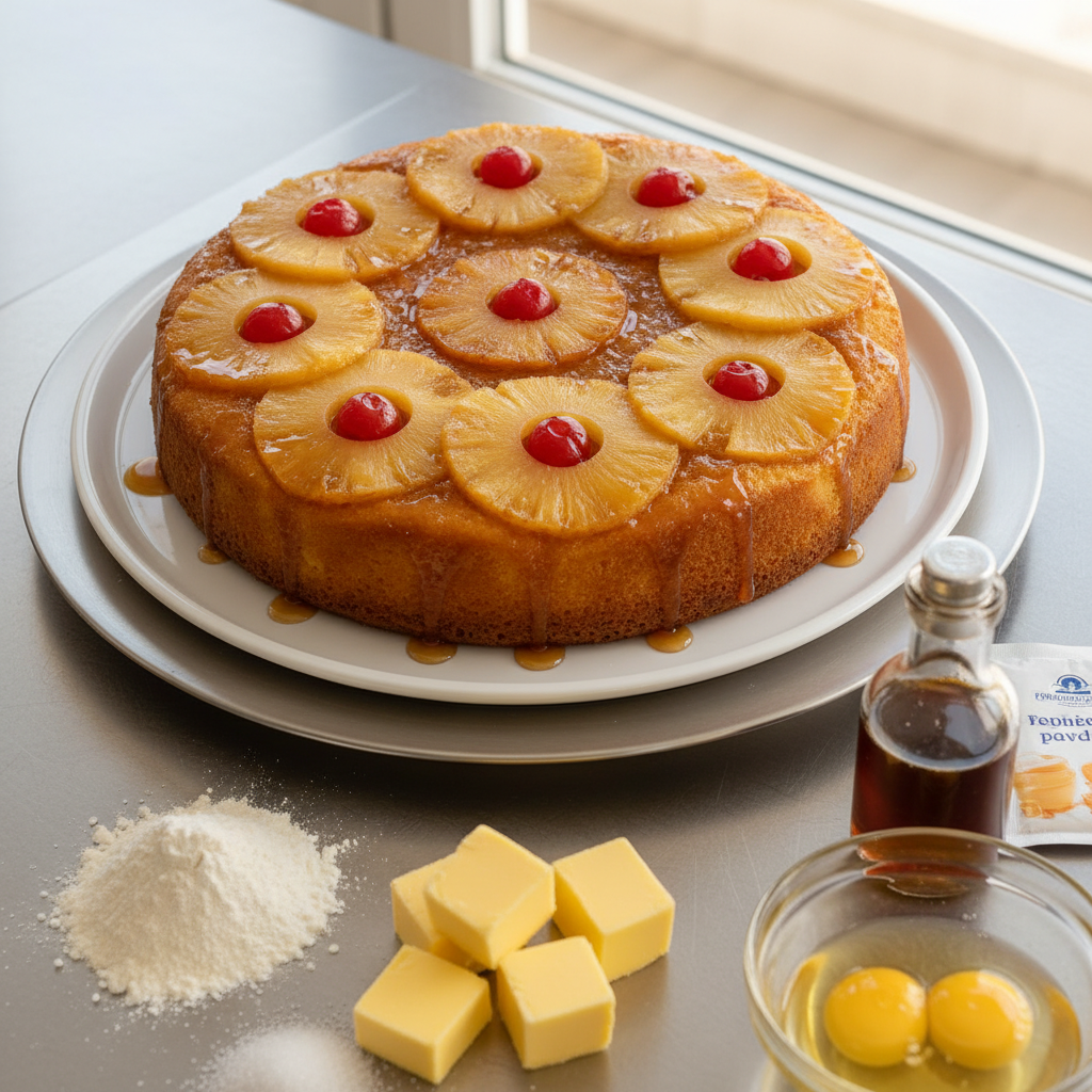 Gâteau renversé à l'ananas | Recette Restauration Collective