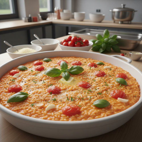 Risotto à la tomate et basilic | Recette Restauration Collective