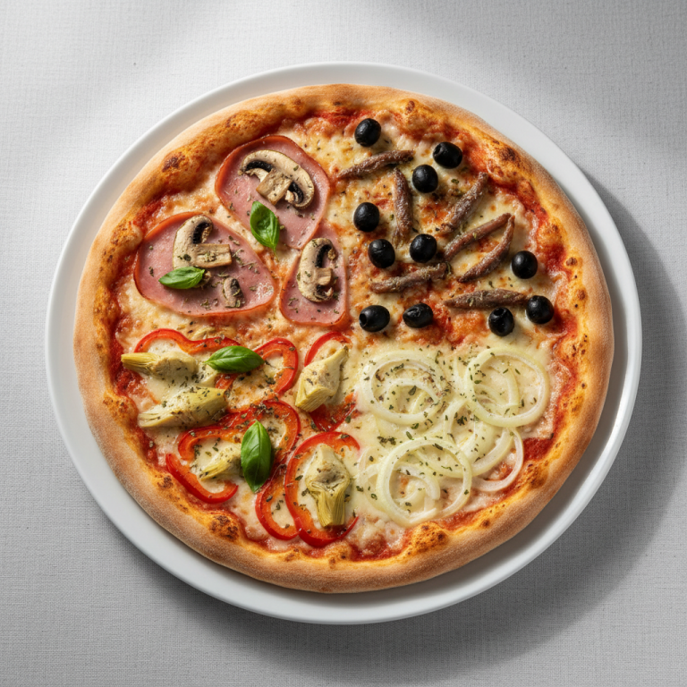 Pizza Reine maison : pâte croustillante pour 6 personnes : recette maison